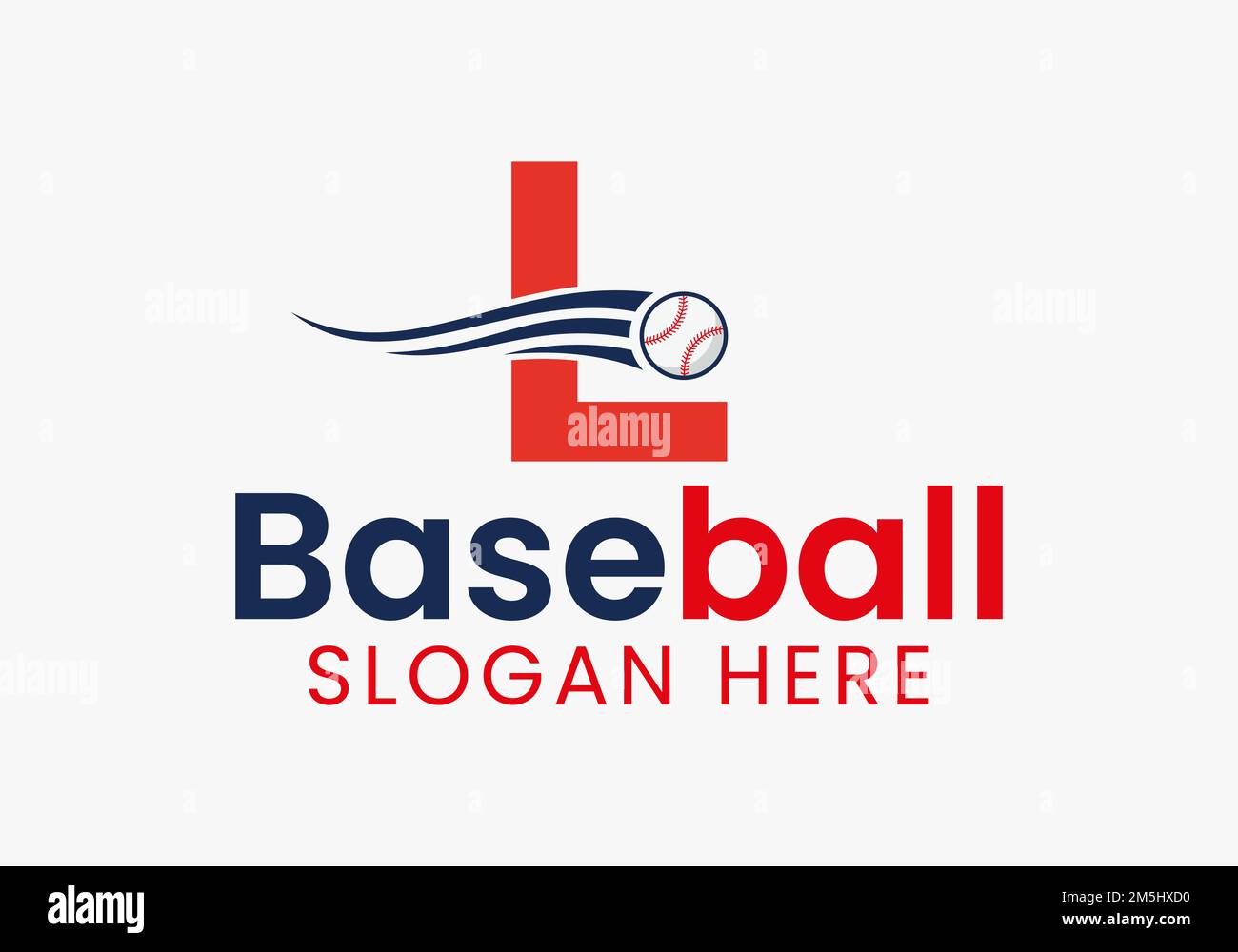 Letter L Baseball Logo Concept With Moving Baseball Icon Template Stock ...