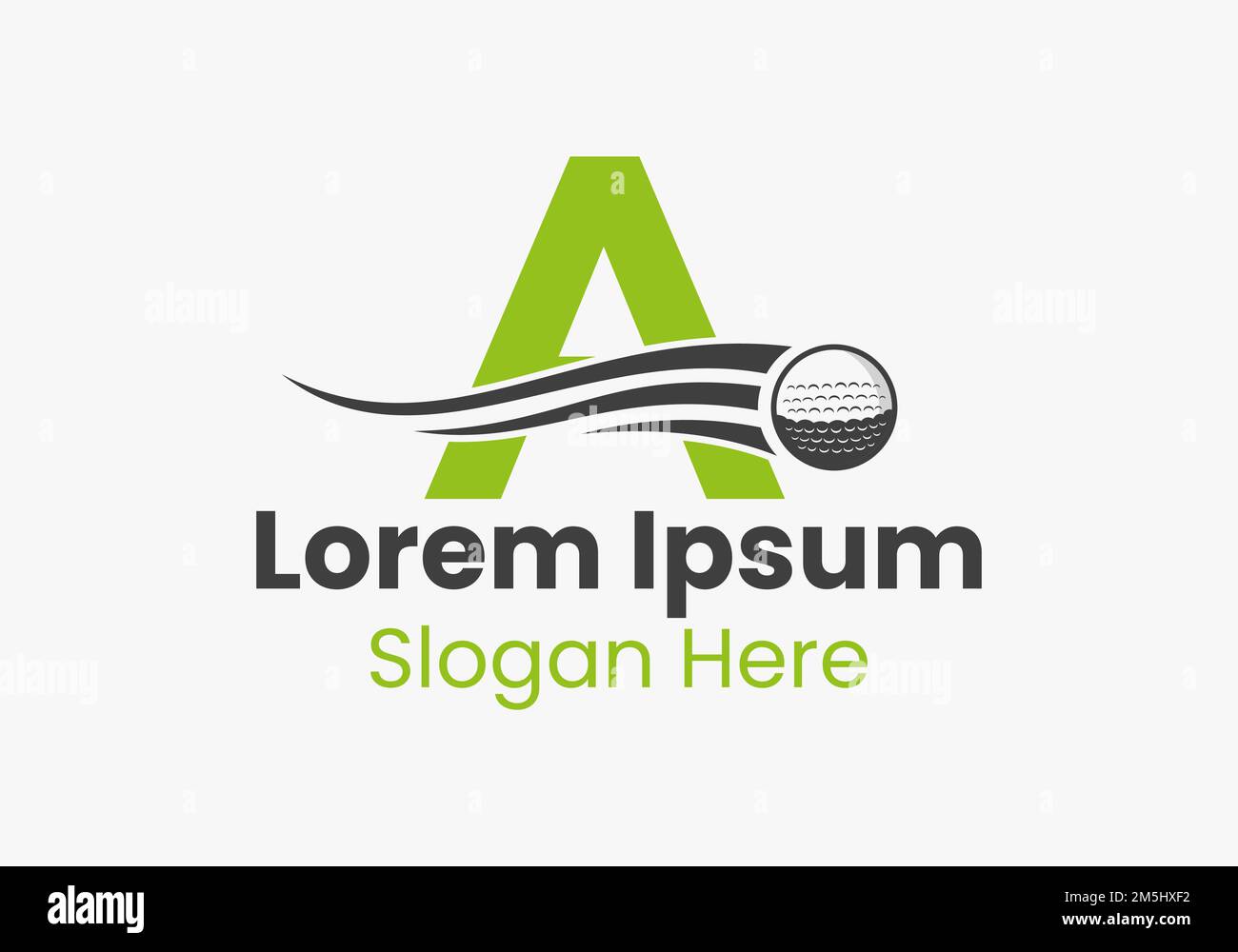 Letter A Golf Logo Concept With Moving Golf Ball Icon. Hockey Sports ...