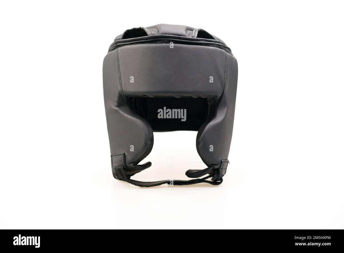 A single black boxing helmet isolated on a white background Stock Photo ...