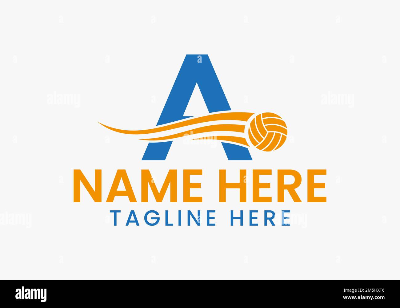 Letter A Volleyball Logo Concept With Moving Volley Ball Icon ...