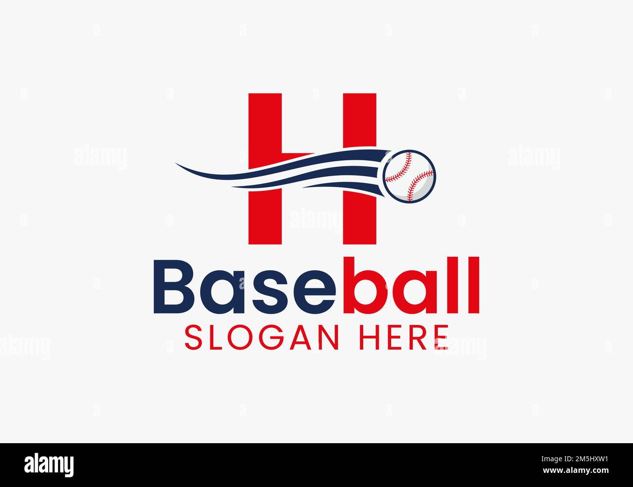 Letter H Baseball Logo Concept With Moving Baseball Icon Template Stock ...