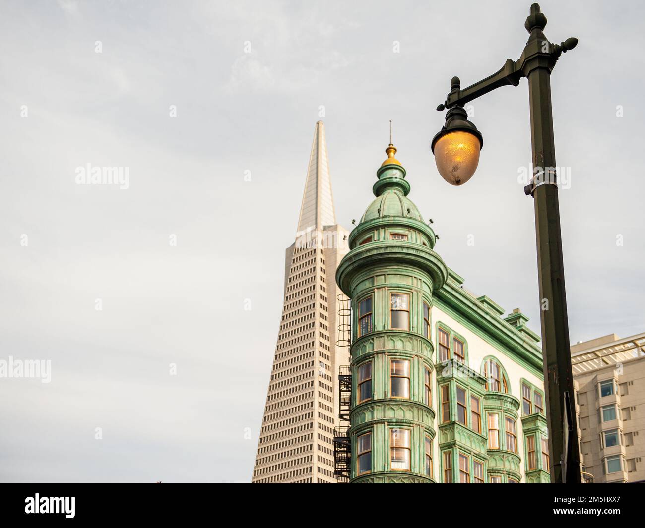 The iconic Transamerica Pyramid building in San Francisco, CA. At 48 ...