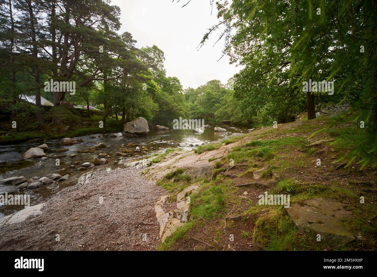 Cumbria Way footpath walk beside the River Derwent near Grange ...