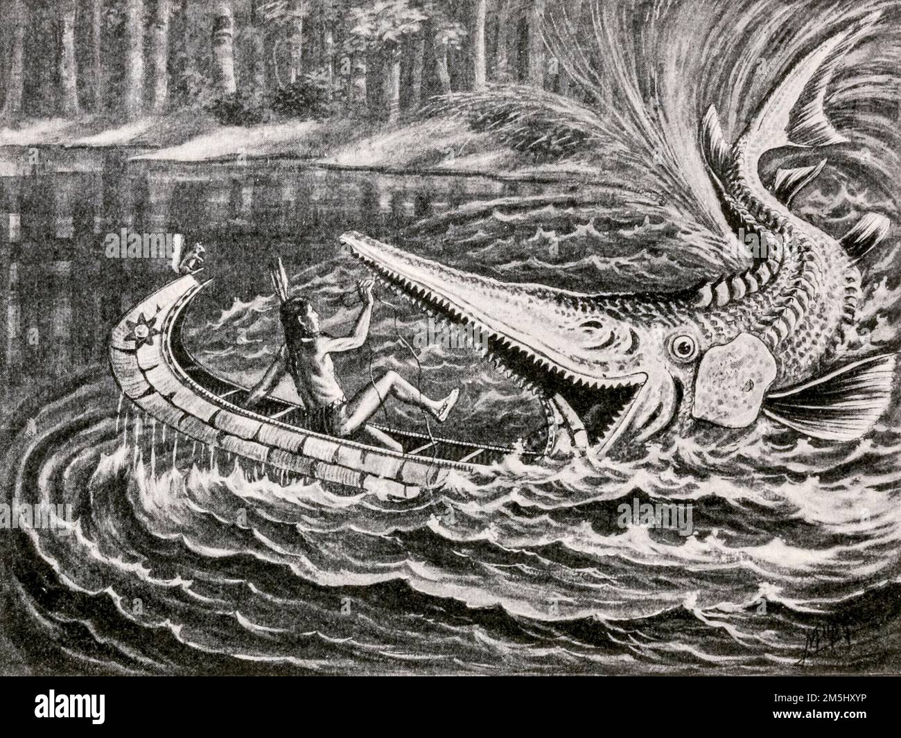 The Sturgeon Swallows Hiawatha illustrated by Ella Booher, From the ...