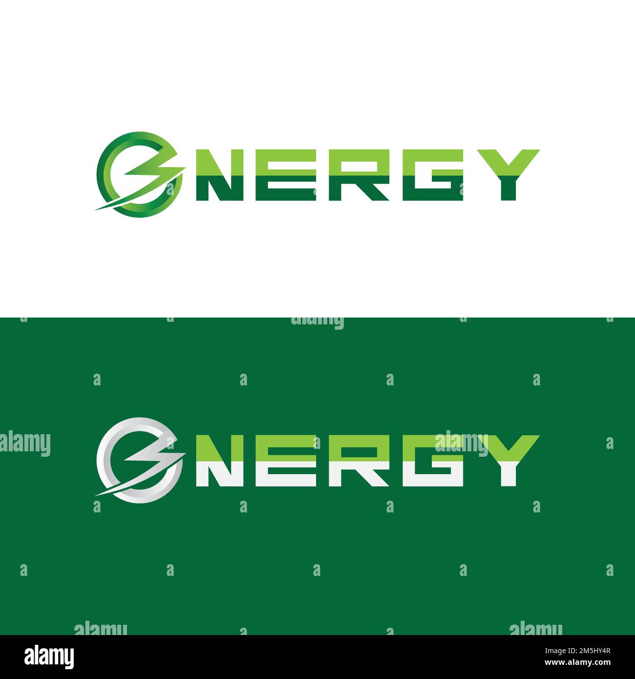 Energy text font dynamic logo with lightning - modern energy logo Stock ...