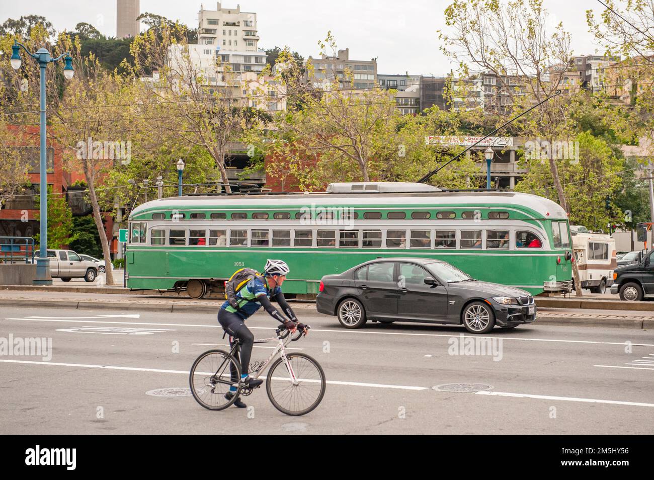 Historic public transport in San Francisco, CA. F-line streetcar ...