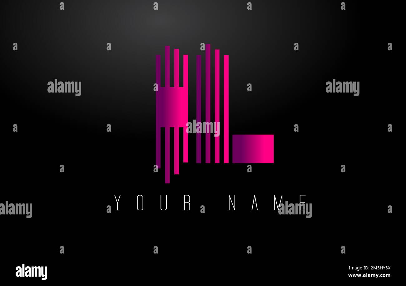 IL Magenta Lines Letter Logo. Creative Line Letters Design Vector ...