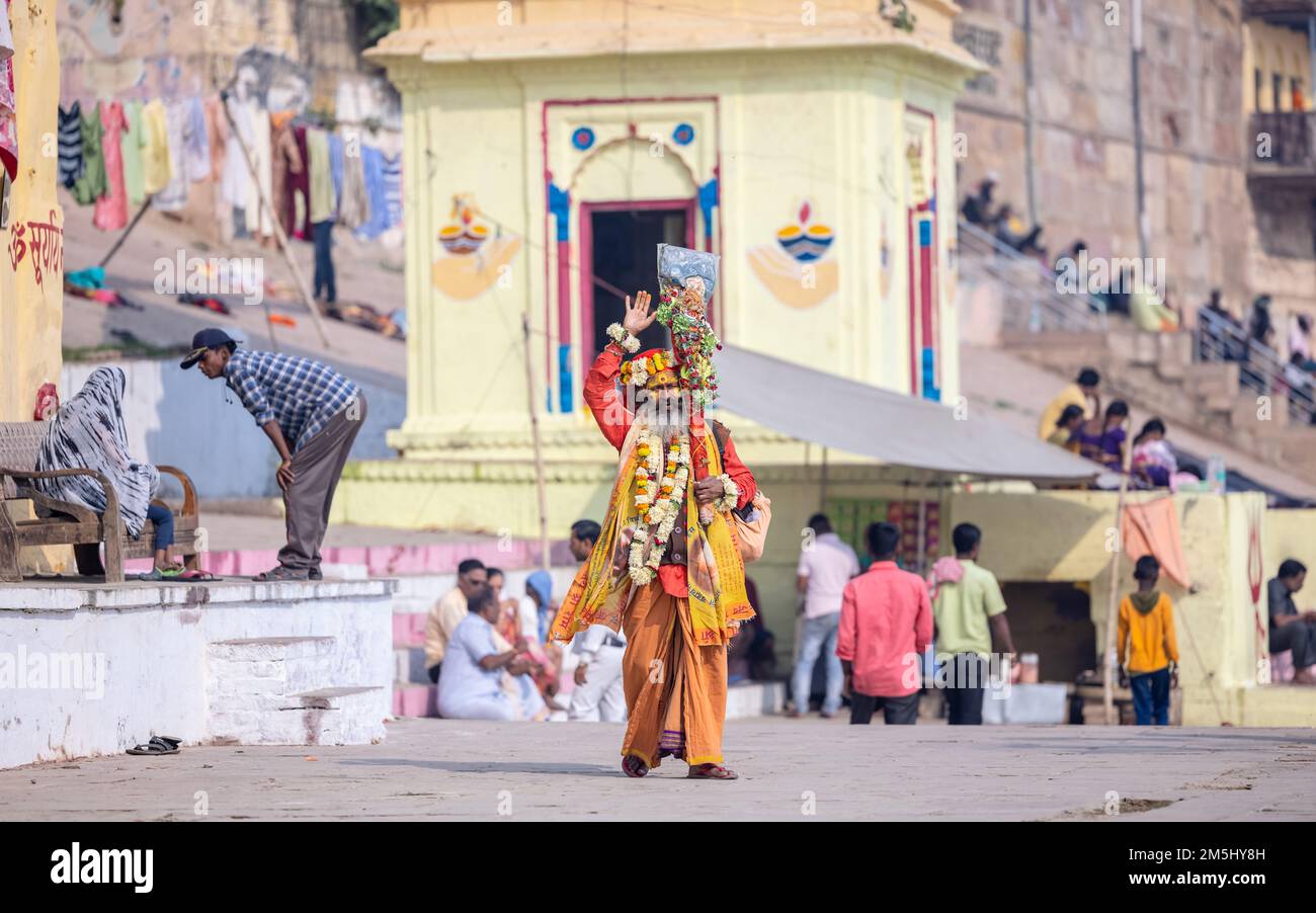 Varanasi, Uttar Pradesh, India - Nov 2022: Portrait of Unidentified ...