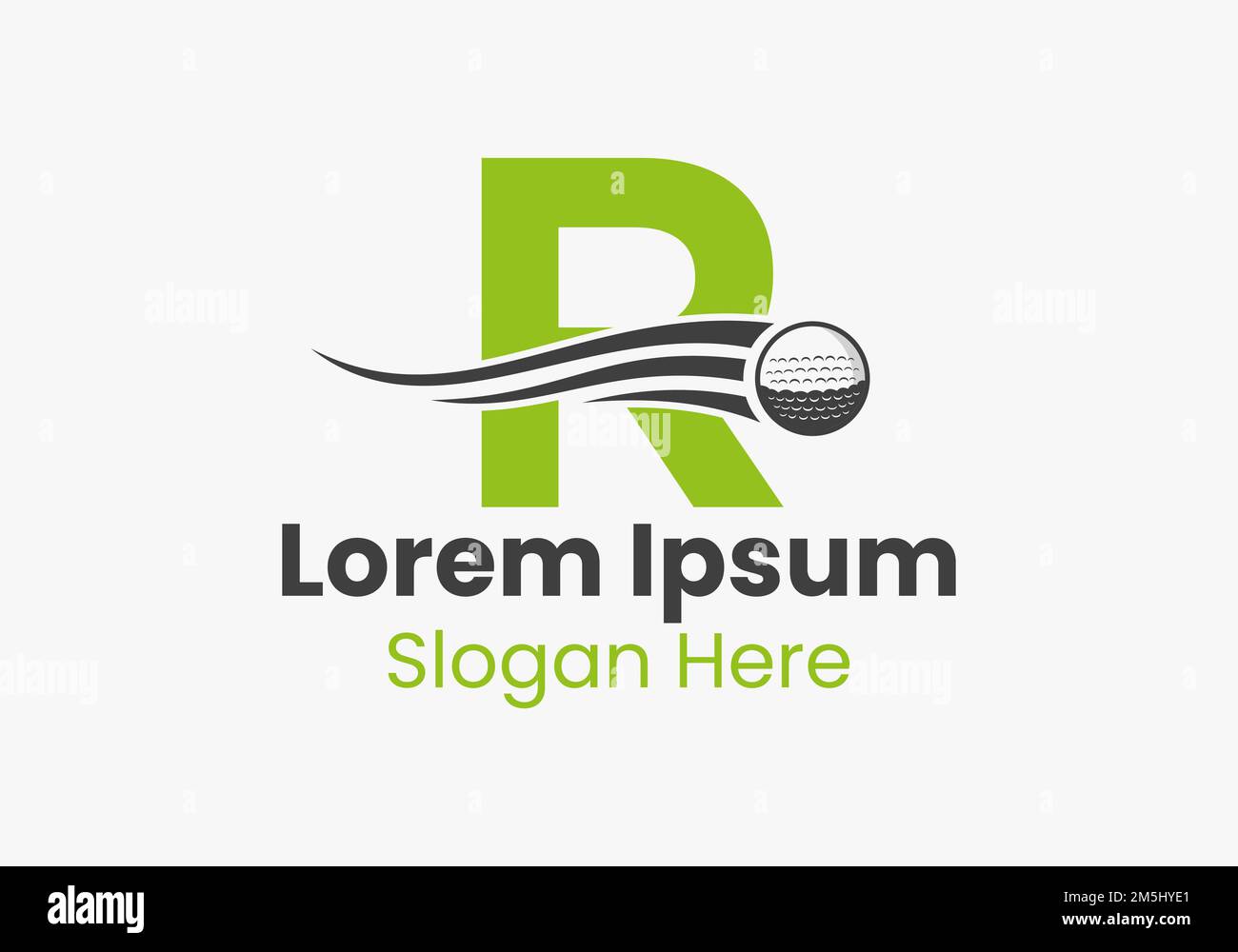Letter R Golf Logo Concept With Moving Golf Ball Icon. Hockey Sports ...