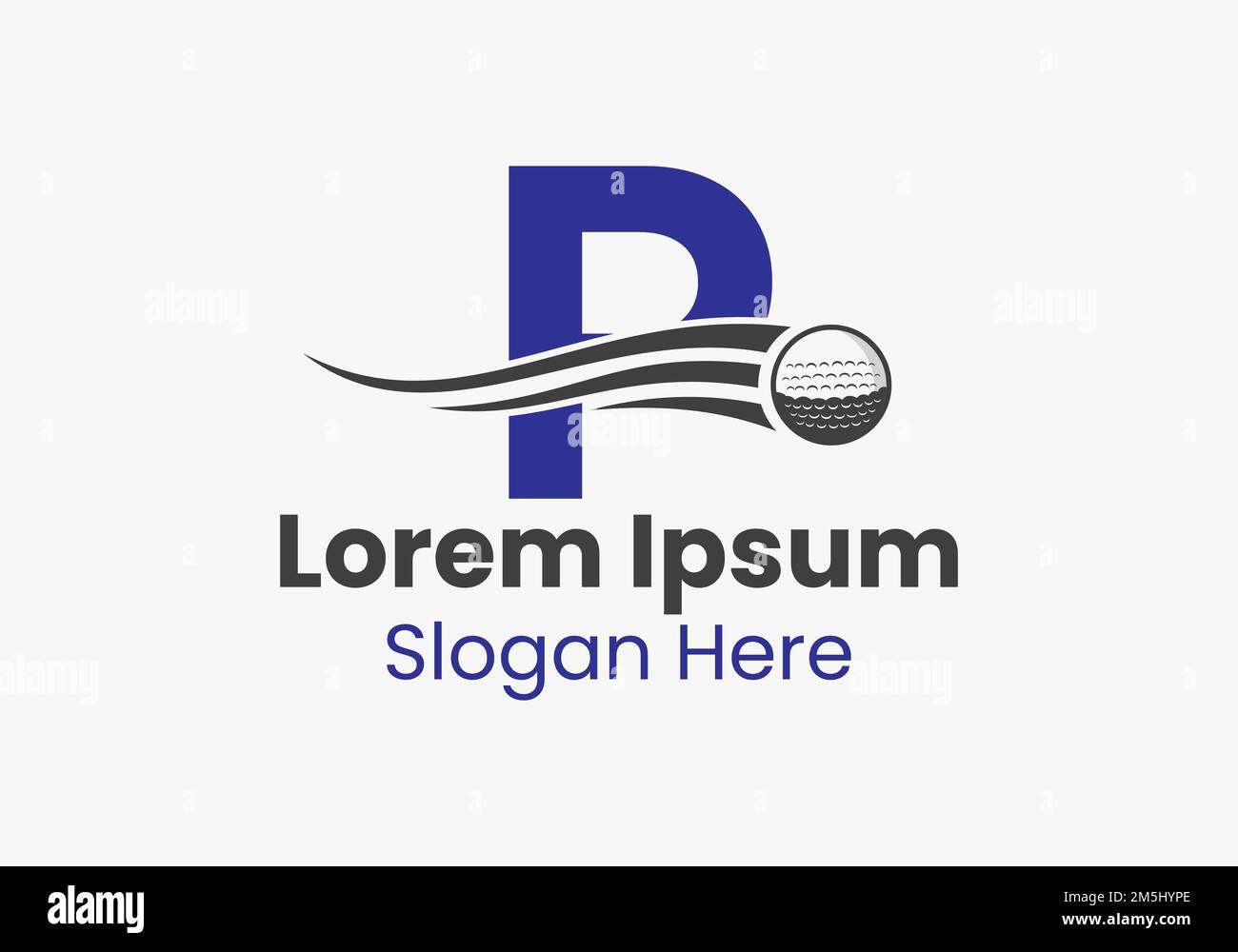 Letter P Golf Logo Concept With Moving Golf Ball Icon. Hockey Sports ...