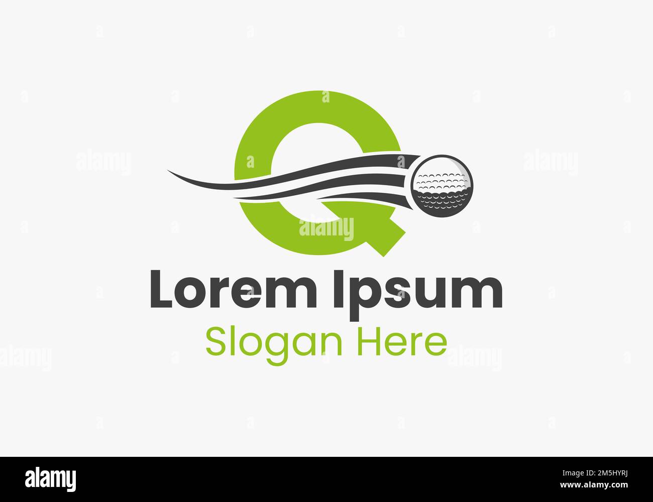 Letter Q Golf Logo Concept With Moving Golf Ball Icon. Hockey Sports ...