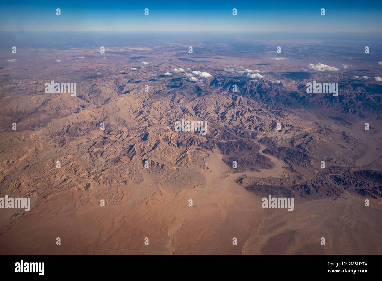 Aerial view of the landscape of the Jordanian Dead Sea region, Jordan ...