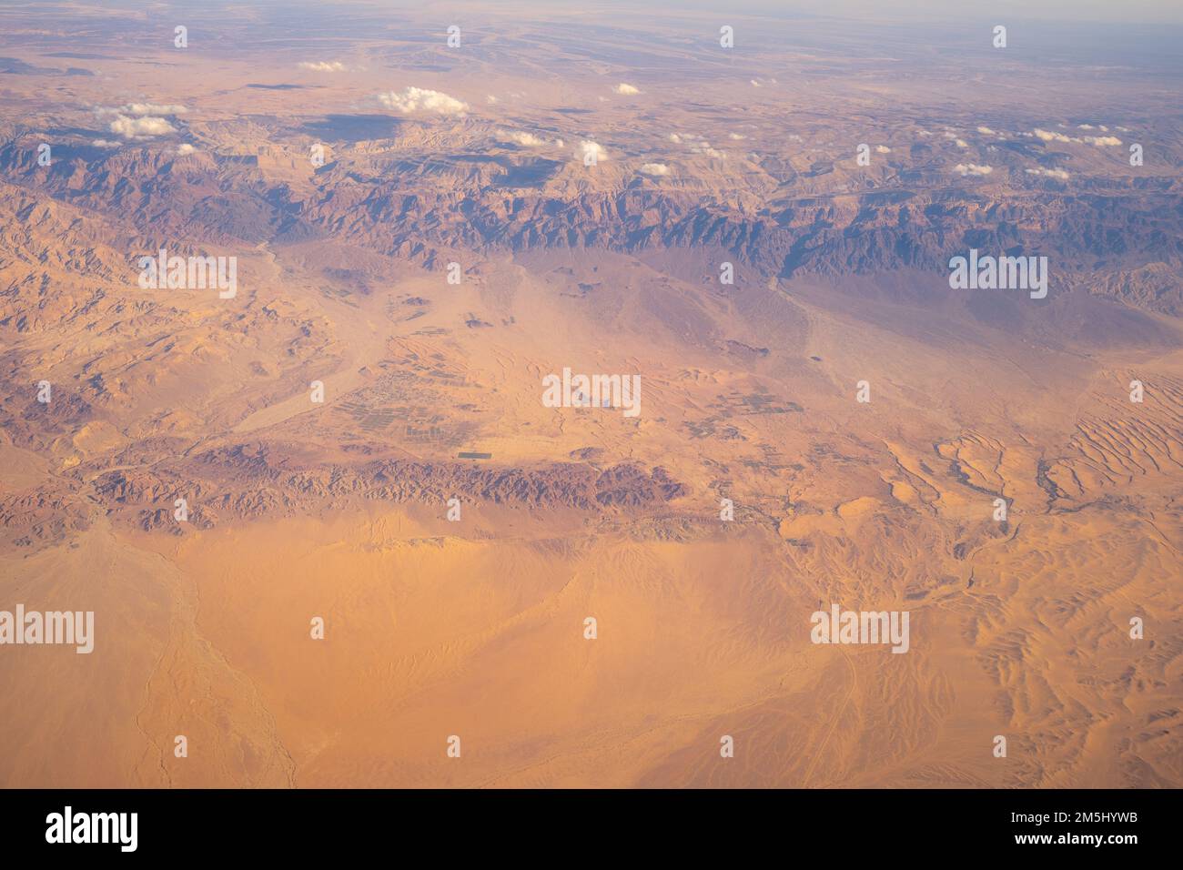 Aerial view of the landscape of the Jordanian Dead Sea region, Jordan ...