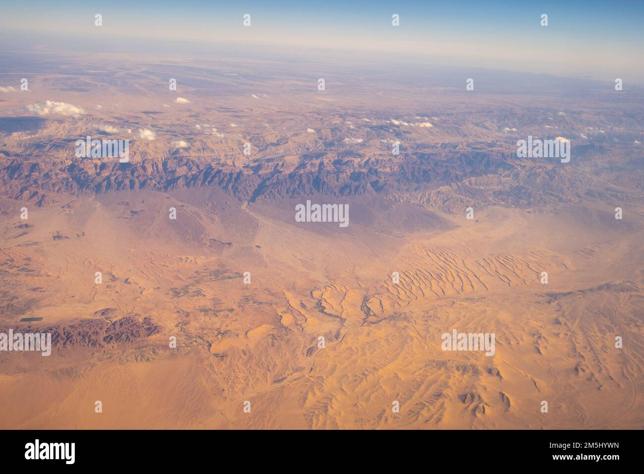 Aerial view of the landscape of the Jordanian Dead Sea region, Jordan ...