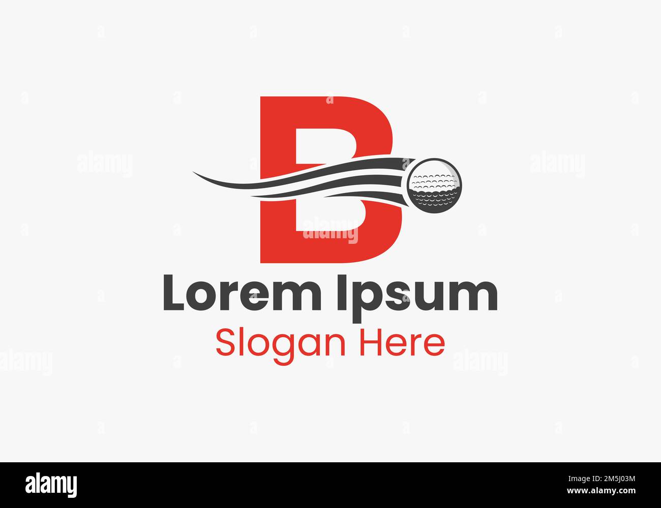 Letter B Golf Logo Concept With Moving Golf Ball Icon. Hockey Sports ...