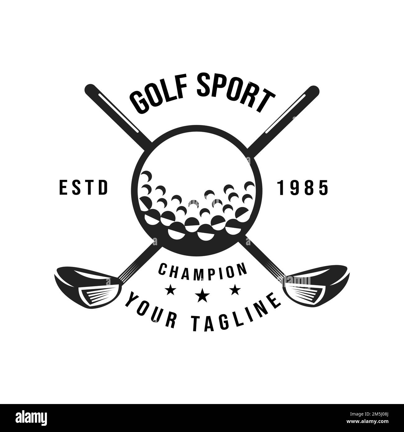 Vintage retro design golf club, golf tournament, country competition ...