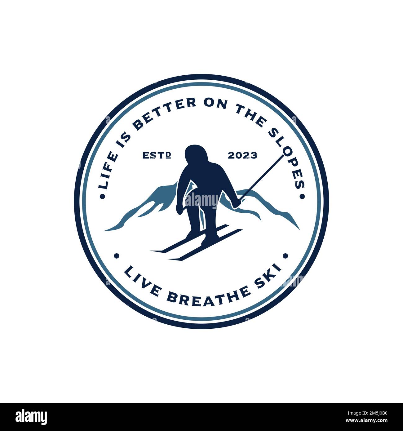 Skiers skiing in mountains Cut Out Stock Images & Pictures - Alamy