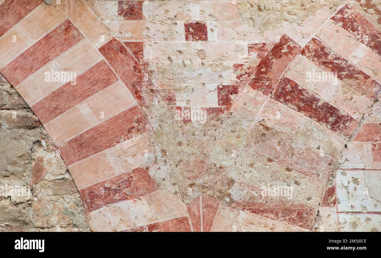Treviso with tipical architecture detail of red and white lozenges in ...