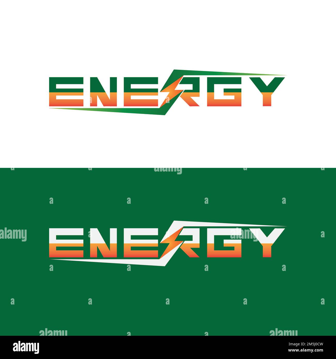 Energy text font dynamic logo with lightning - modern energy logo Stock ...