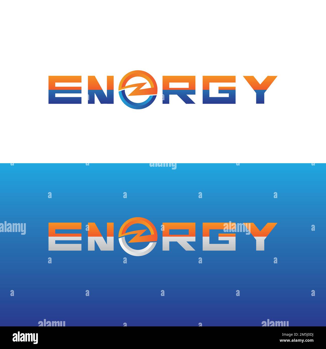 Energy text font dynamic logo with lightning - modern energy logo Stock ...