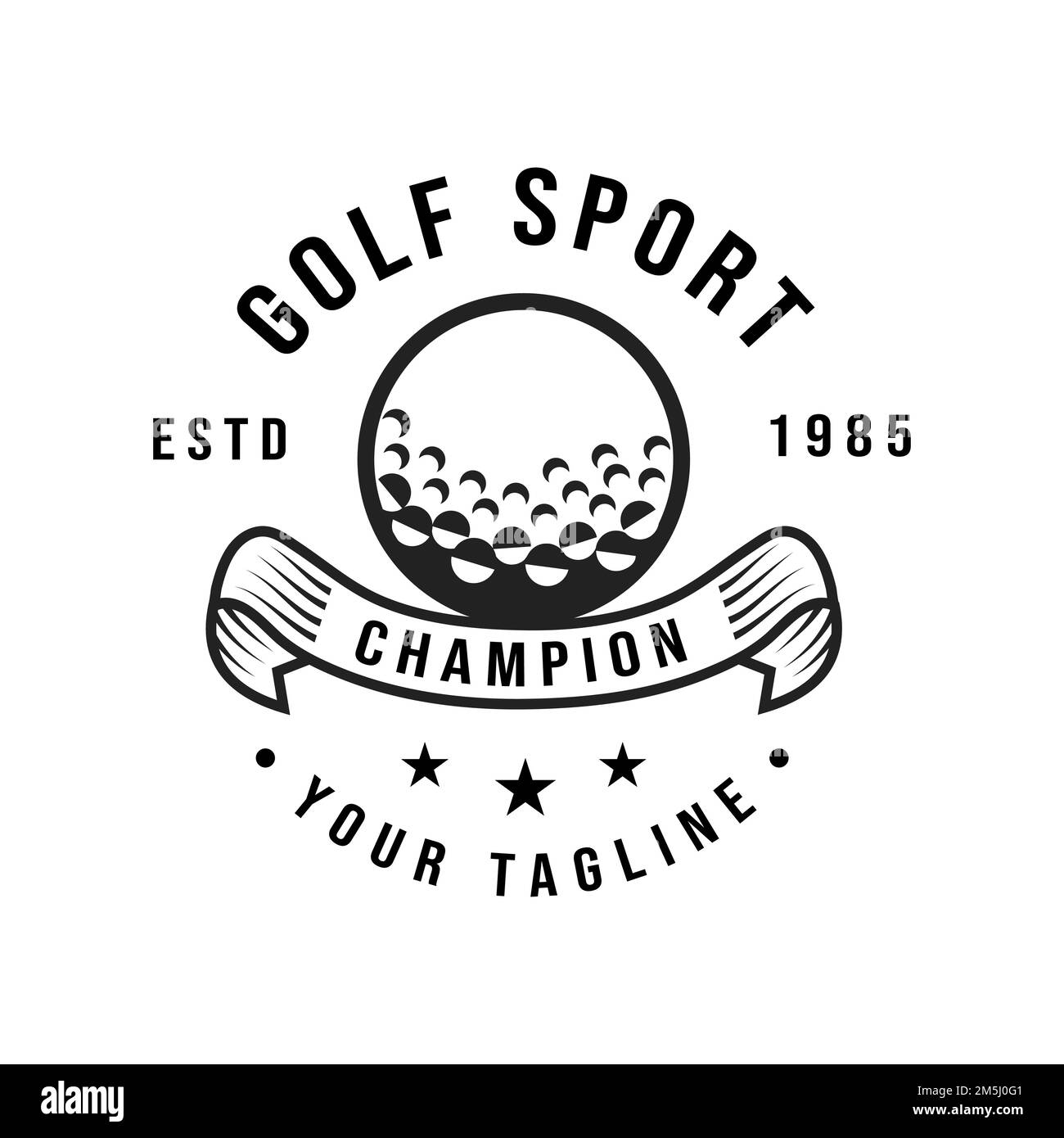 Retro vintage golf, Professional golf ball logo template design, golf ...