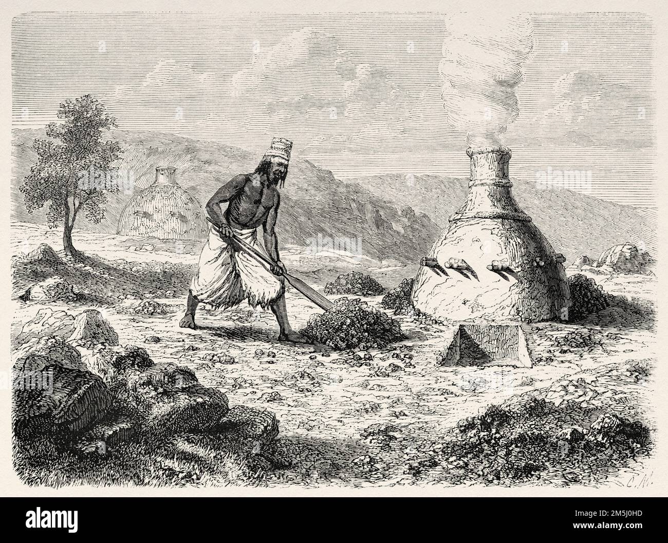 Iron ore smelter at Fouta-Djallon, Senegal, Africa. Travel in Fouta ...