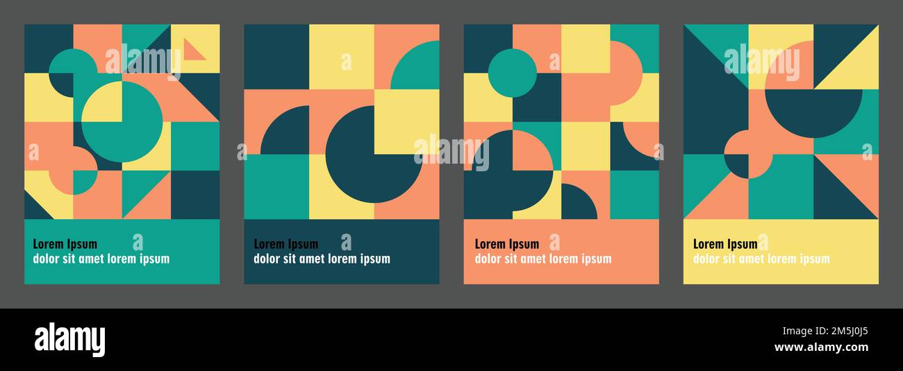 Colorful geometric shapes in background for gift card, cover, Retro ...
