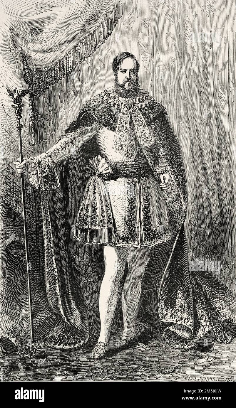 Portrait of Peter II (1825-1891) Emperor of Brazil, South America ...