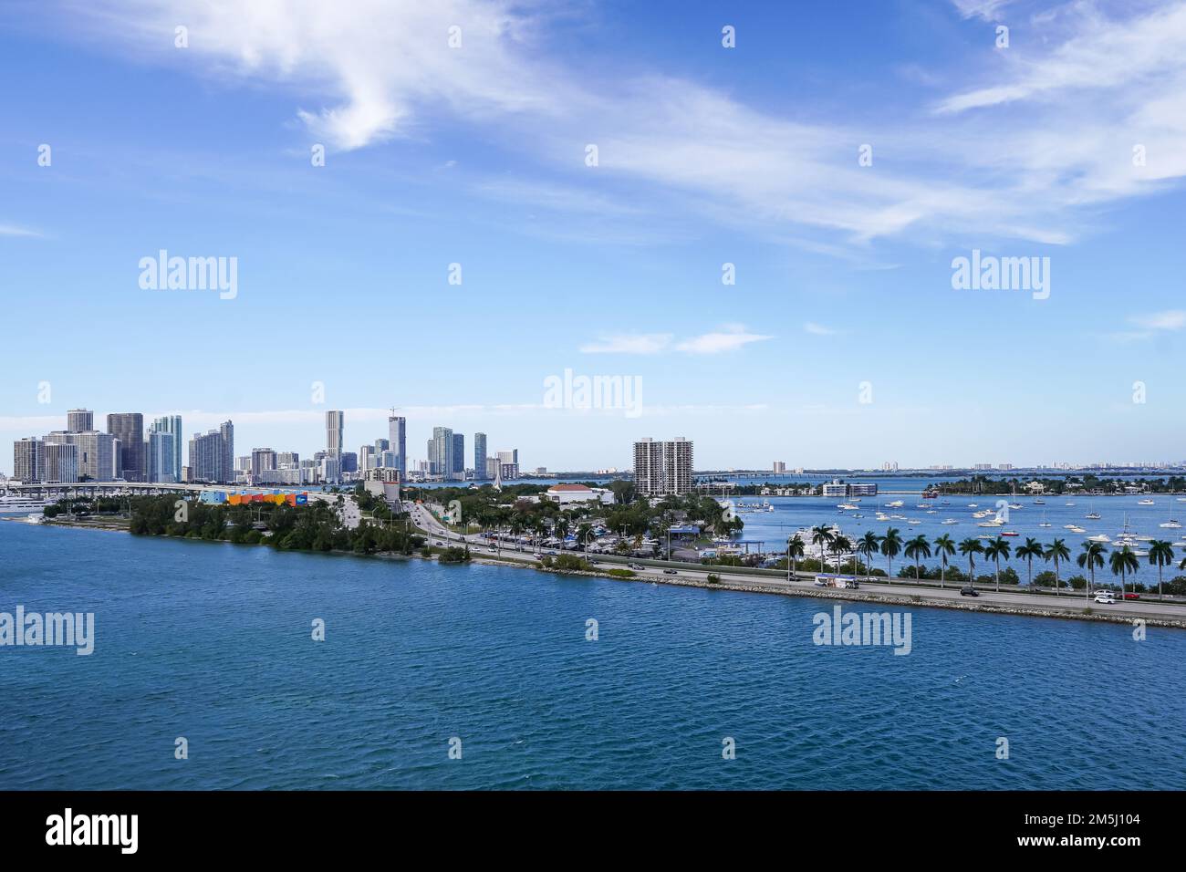Miami, FL USA - 12 12 2022: Beautiful aerial panoramic view of the city ...