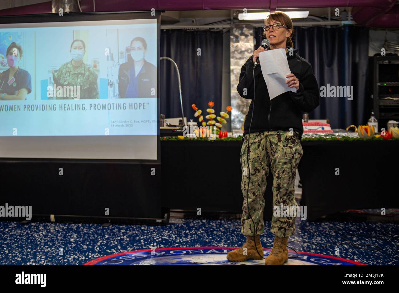 220318-N-SI601-1062 YOKOSUKA, Japan (March 18, 2022) Capt. Carolyn Rice ...