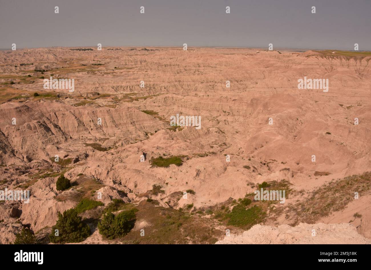 Landscape with sandstone mounds and peaks in the badlands of the ...
