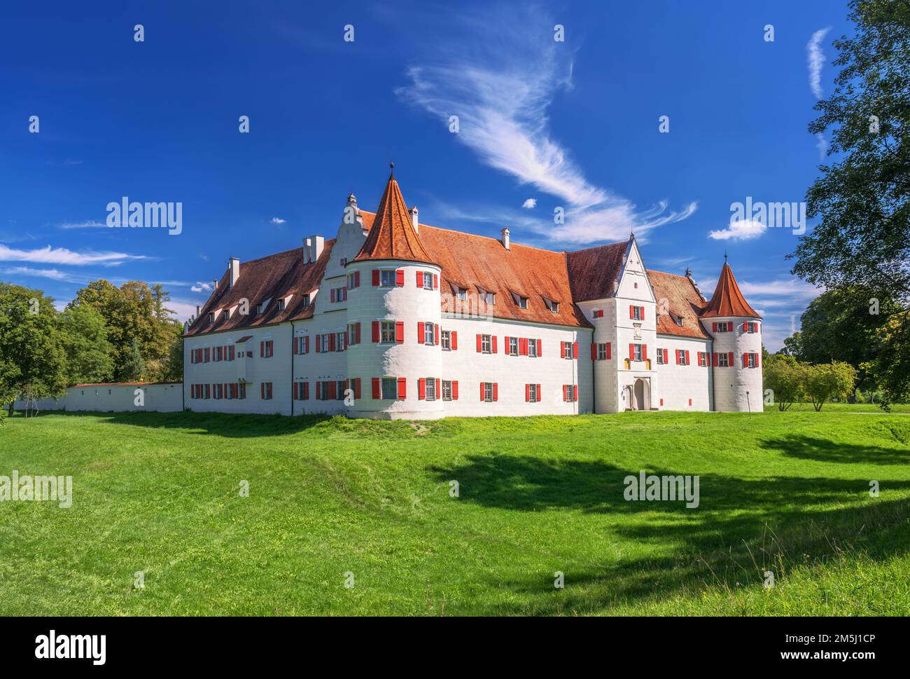 NEUBURG, GERMANY - SEPTEMBER 5: The hunting lodge Gruenau casstle near ...