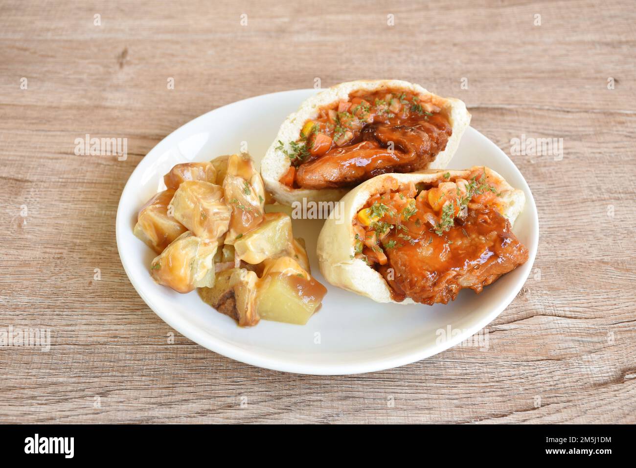 Peta Mexican food stuffed chicken with sauce with baking potato ...