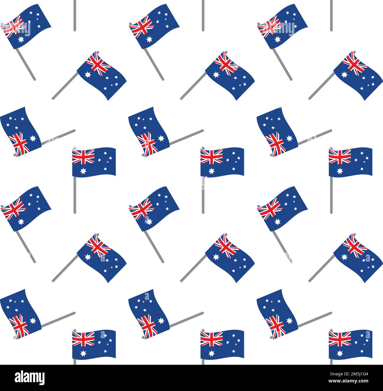 Vector seamless pattern of flat Australian flag isolated on white ...