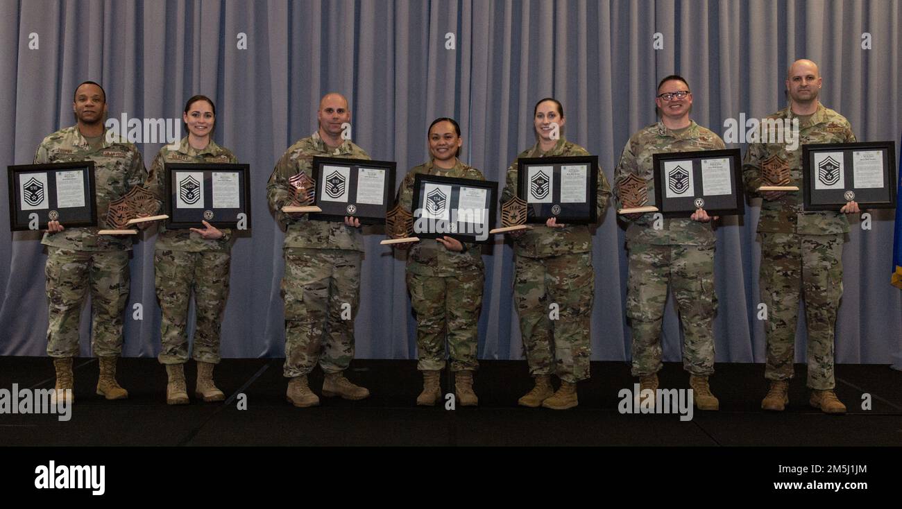 From the left, Master Sgts. Phenice Cooper, 436th Aerial Port Squadron ...