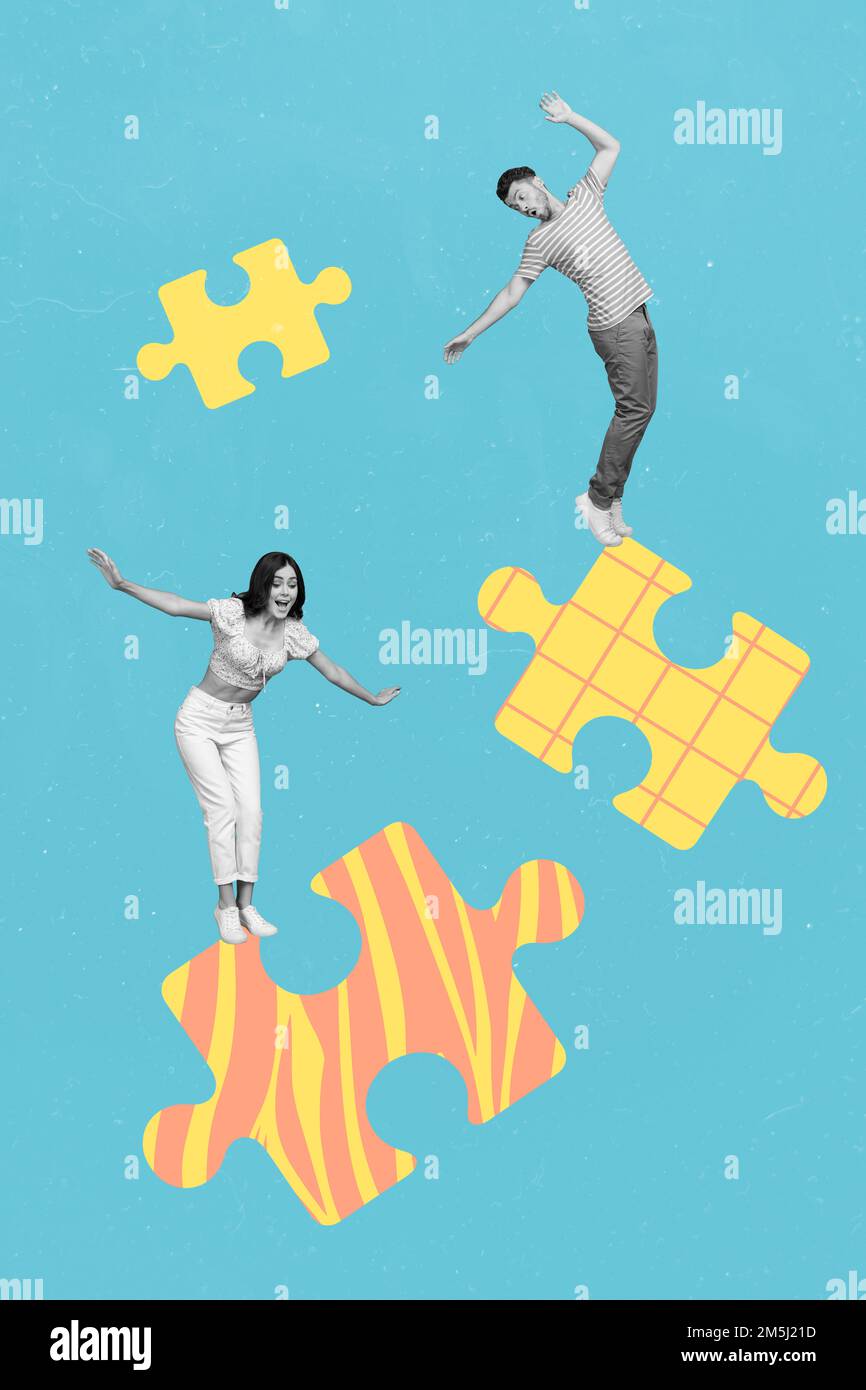 Artwork magazine collage picture of funny funky lady guy walking ...