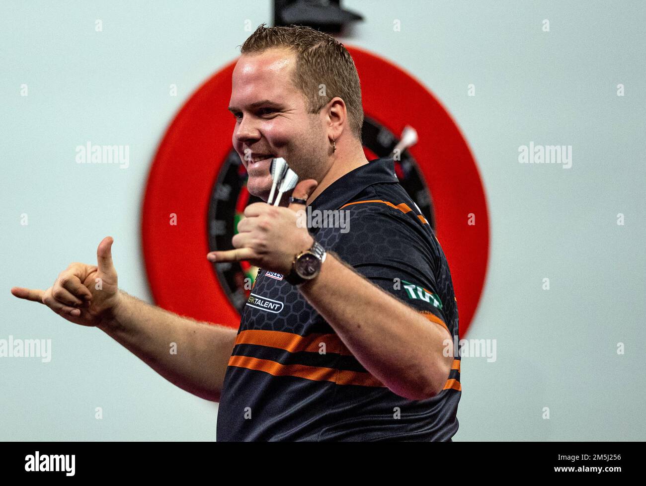 Dirk van Duijvenbode in action during day twelve of the Cazoo World ...