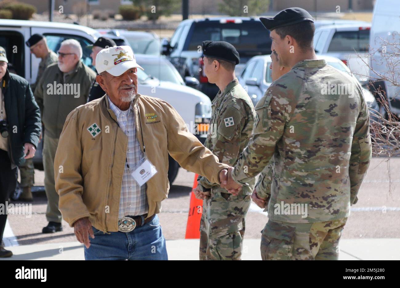 A veteran of the Battle of Suoi Tre walks to a memorial ceremony on ...