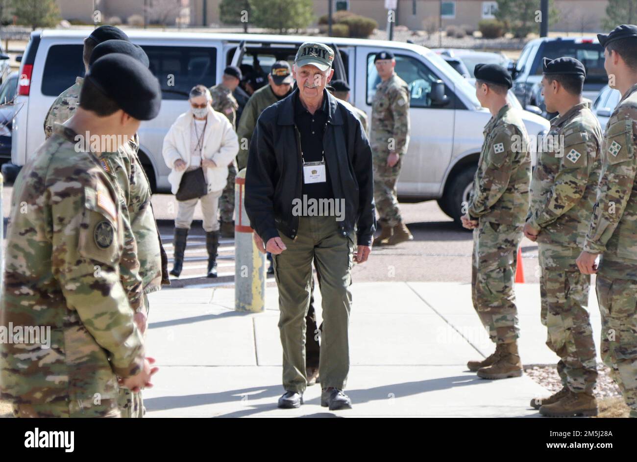A veteran of the Battle of Suoi Tre walks to a memorial ceremony on ...