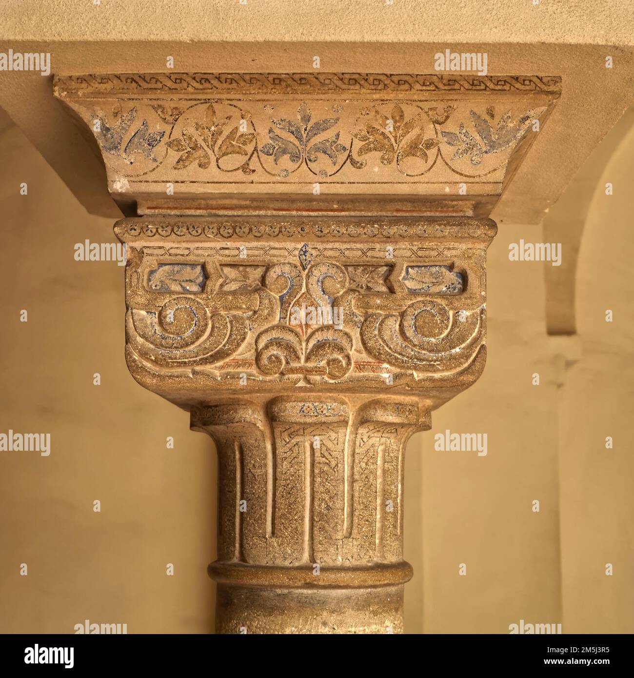 repurposed Roman Column ,architectural detail, Alcazaba,Malaga,Spain ...