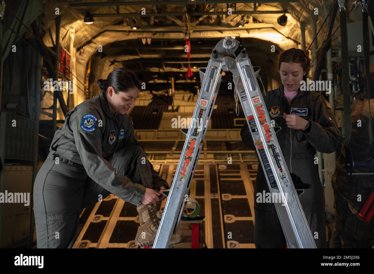 U.S. Air Force Senior Airman Marissa Antillonloya, left, and Staff Sgt ...