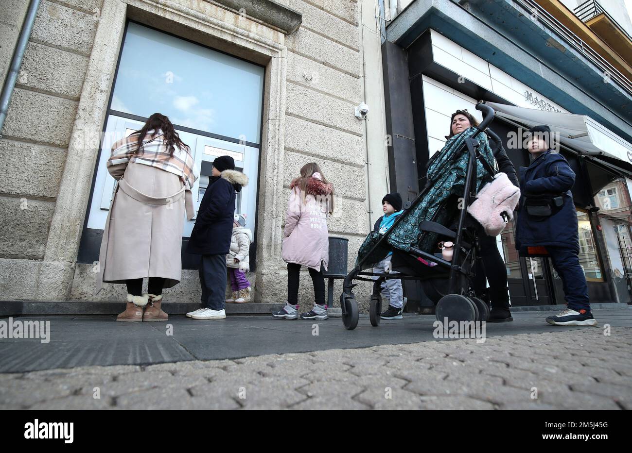 Crowds In Front Of ATMs And Banks In The City Center Due To The Crowds In Front Of ATMs And Banks In The City Center Due To The