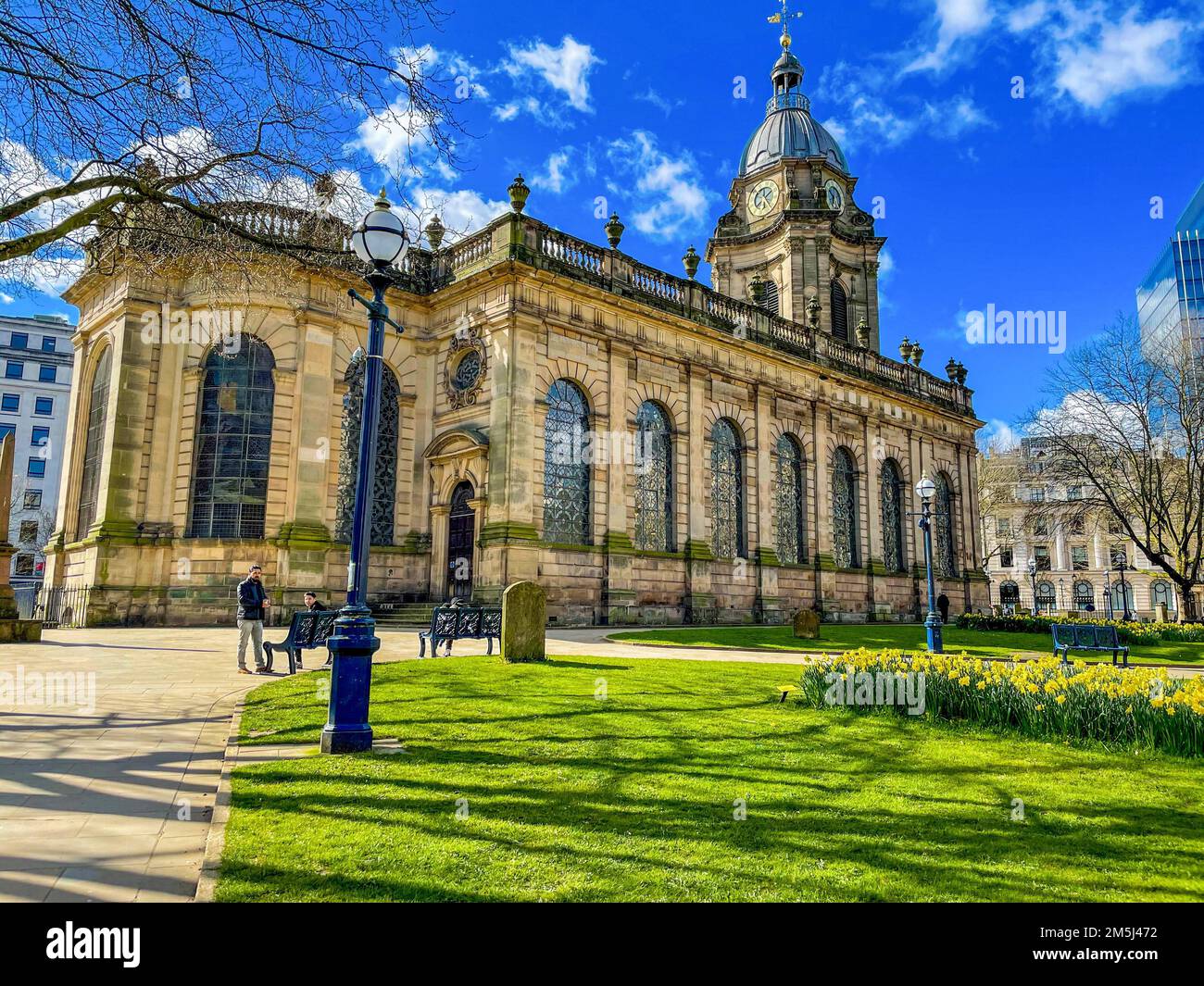 The view of St. Philip's Cathedral in Birmingham, England, UK Stock ...
