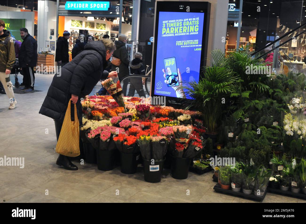 Copenhagen/Denmark/29 December 2022/Flower bouquets display for sale in ...