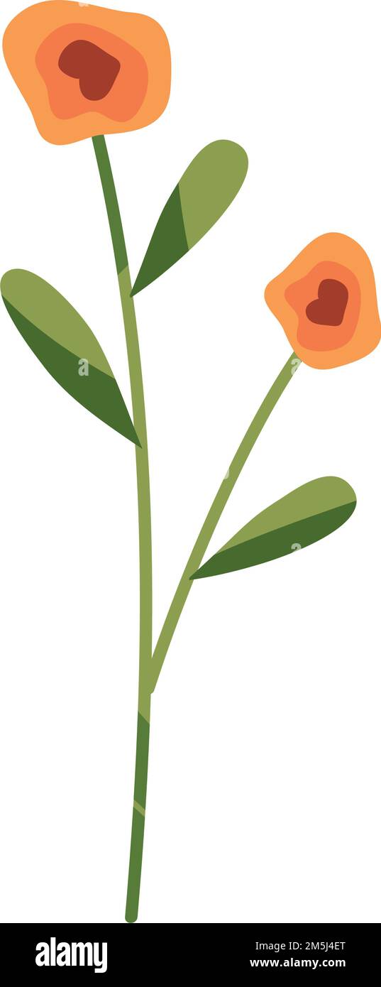 orange flowers garden Stock Vector Image & Art - Alamy