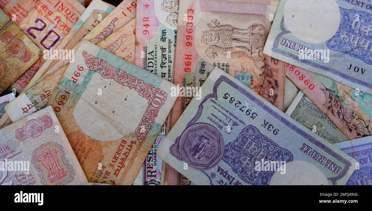 Vintage Old Indian Currency, A background of old vintage Indian ...