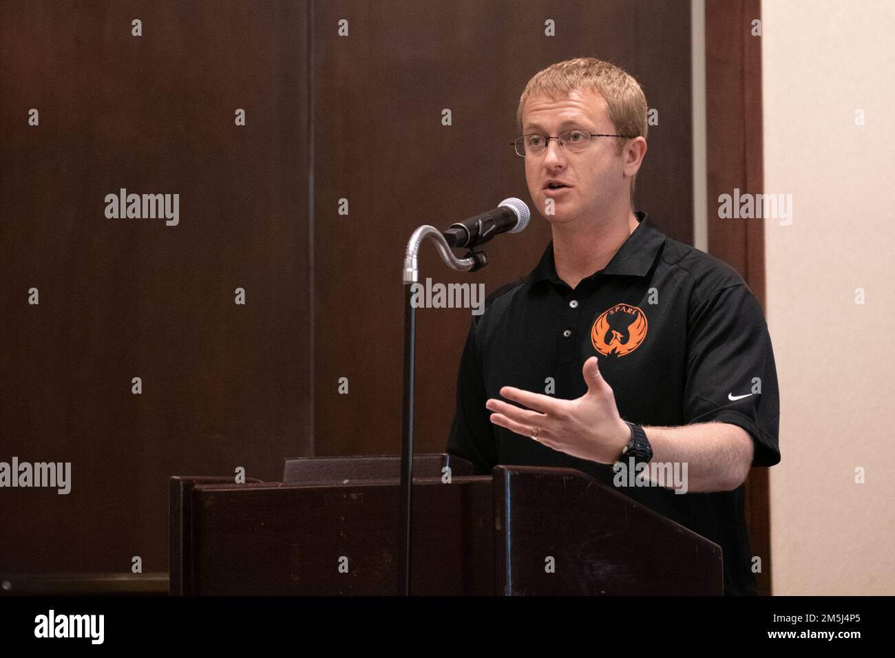 U.S. Air Force Maj. Eric Robinson, Phoenix Spark director, hosts the ...