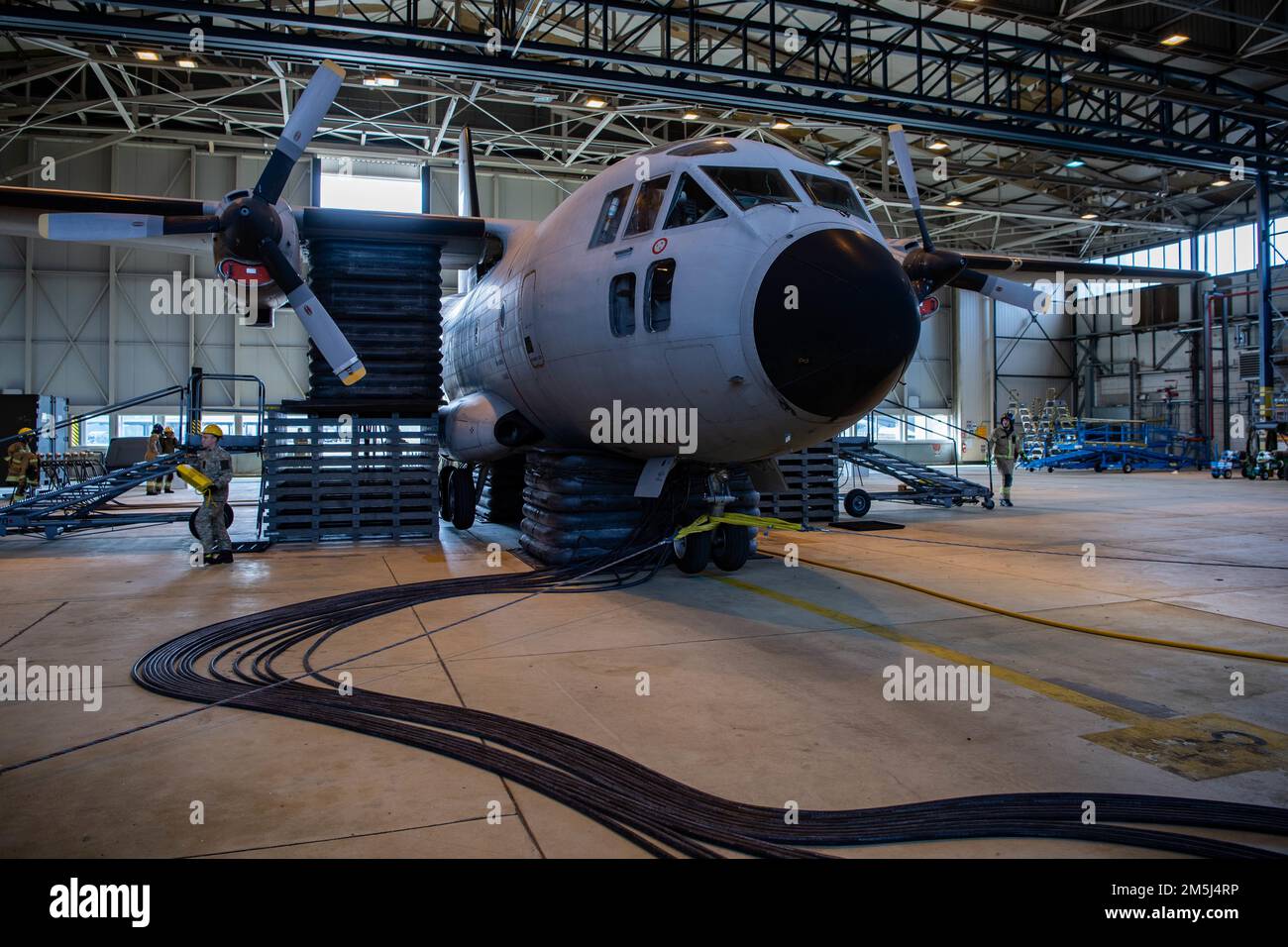 A G-222 aircraft is lifted during the Crashed Damaged Disabled Aircraft ...