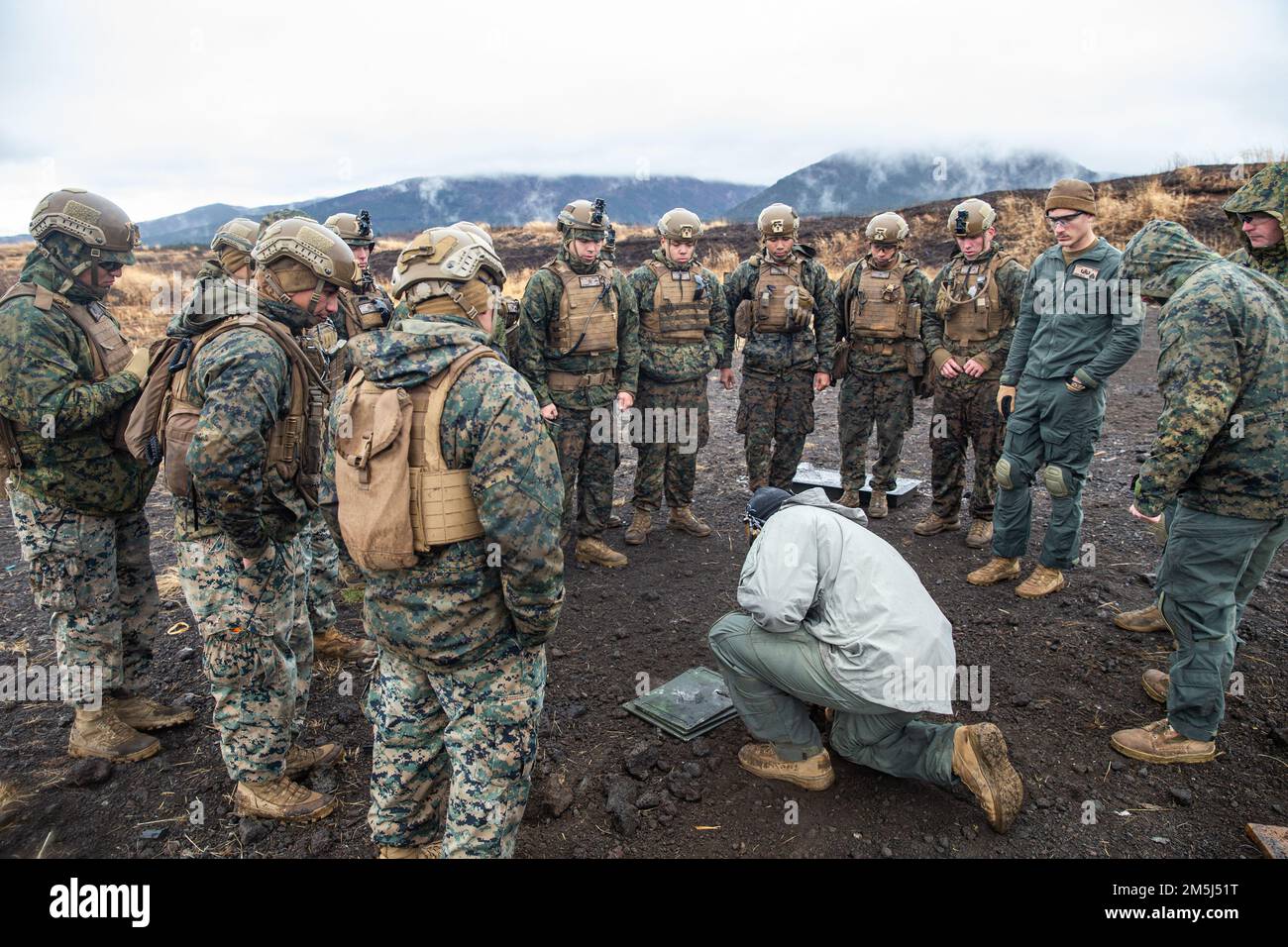 U.S. Marine Corps combat engineers with Battalion Landing Team 1/5, and ...