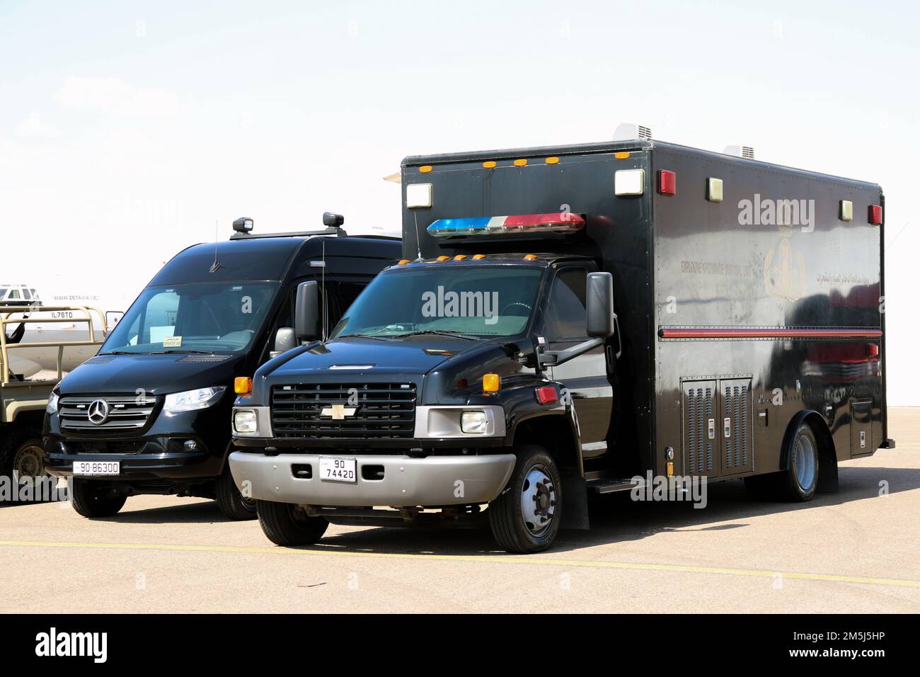 Aqaba, Jordan - 2022 : Jordanian armored and military vehicles - black ...
